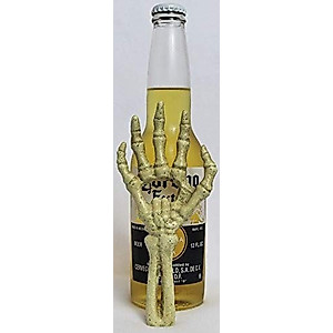Design Toscano Skeleton Hand of Destiny Sculptural Bottle Opener, Single, Faux Bone Finish Twin