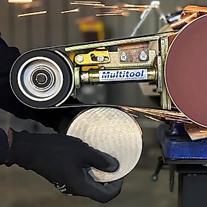 Multitool 2" x 36", 1 hp Industrial Belt Grinder, 8" Bench Grinder with Multitool Grinders Belt Attachment