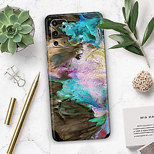 DesignSkinz Liquid Abstract Paint V36 Protective Vinyl Decal Wrap Skin Cover Compatible with The Samsung Galaxy S20 (Screen Trim & Back Glass Skin)