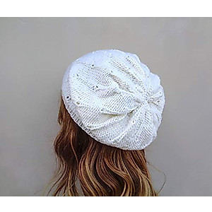 Hand Knit Slouch Hat, Soft Wool, Slouchy Beanie Women & Teen Girls, CHOOSE COLOR