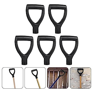 Yardwe 5Pcs Plastic Spade Handle Shovel D Grip Handle Spade Snow Shovel Handle Spade Snow Scoop Digging Raking Tools Garden Accessories Black