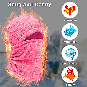 mysuntown Balaclava Face Mask, Balaclava Ski Mask, UV Protector Pooh Shiesty Mask,Cycling Balaclava WomenNeck Scarf for Men, Pink, for Winter