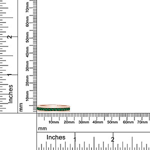 AFFY Round Shape Simulated Green Emerald Full Eternity Band Ring in 14K Rose Gold Over Sterling Silver, Ring Size: 7.5