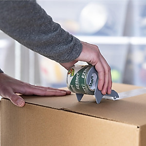 Duck EZ Start Packaging Tape, Single Roll with Dispenser, Clear Packing Tape for Mailing, Moving, Shipping & Storage, Quiet Easy Start Tape for Boxes & Shipping, 1.88 In. x 55.5 Yd. (1259457)