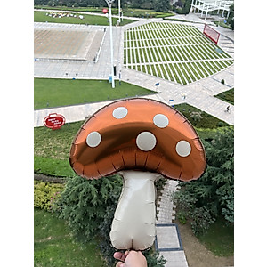 3PCS 31'' Brown Mushroom balloons. Mushroom decor- Alice in Wonderland theme party decoration, Mushroom birthday party supplier. baby shower, wedding, forest plant party decorations.