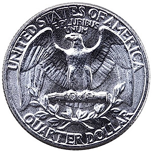 1963 - U.S. Washington Quarter 90% Silver Coin, 1/4 Brilliant Uncirculated Mint State Condition
