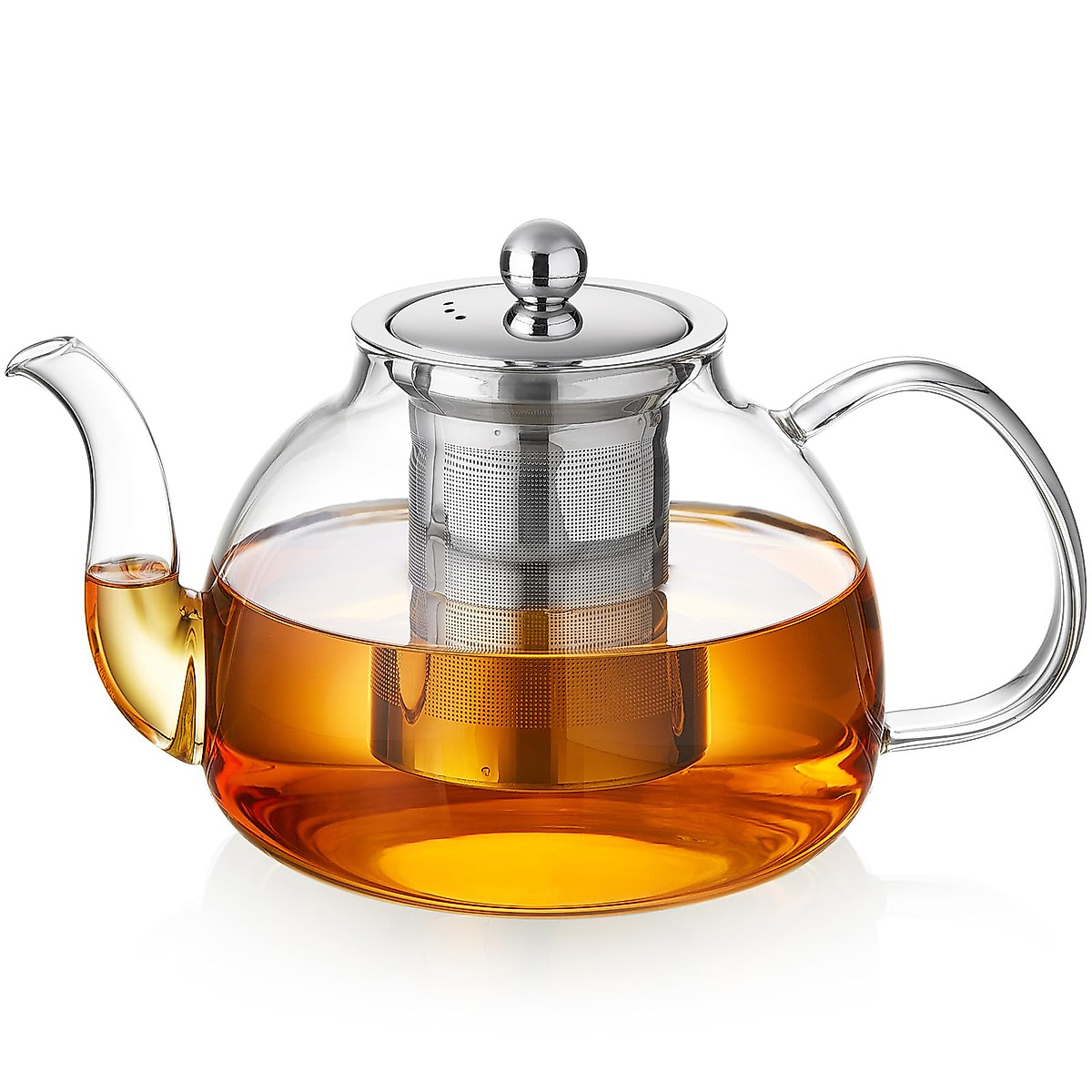 DOPUDO 40OZ (1200ML) Glass Teapot Tea Pot With Infuser, Glass Kettle For Stove Top, Tea Glass Pot, Glass Tea Cup With Infuser And Lid For Loose Leaf Tea Steeper, Microwave Dishwasher Safe