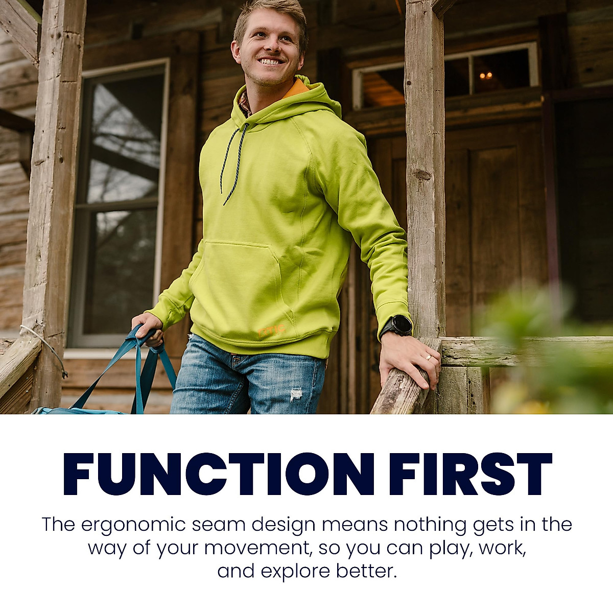 RTIC Unisex Water-Repellent Pullover Hoodie Long Sleeve Hooded Sweatshirt for Men and Women, Water-Resistant Outdoor Clothing, Gray Stone, XL