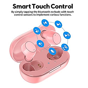 Mini Wireless Earbuds,Bluetooth 5.2 Small Ear Buds with Microphone Waterproof Light-Weight for Kids,Women Headphones with Bass Stereo Sound in Ear Earphones for Sleep,Sports,Workout