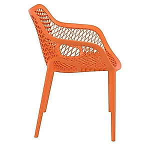 Compamia Air XL Outdoor Patio Dining Arm Chair in Orange (Set of 2)