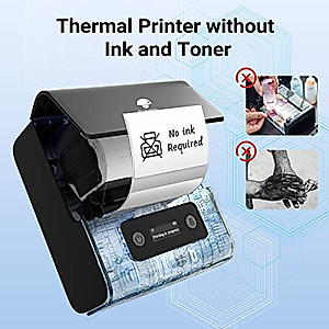 Phomemo Label Makers- 3 Inch Large Label Maker M221 Bluetooth Thermal Barcode Printer for Small Business/Home Use, for Barcode, Address, Logo, Mailing, Stickers, Compatible with Phone & PC, Gray