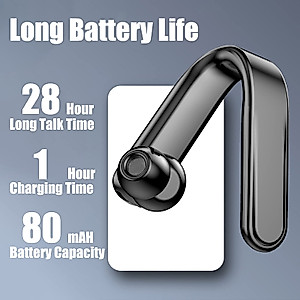 Mosonnytee Bluetooth earpiece Wireless Bluetooth Headset for Cell Phone Noise Canceling Headphone with Mic Bluetooth Phone Hands-Free Headset for Driver Trucker Business Office