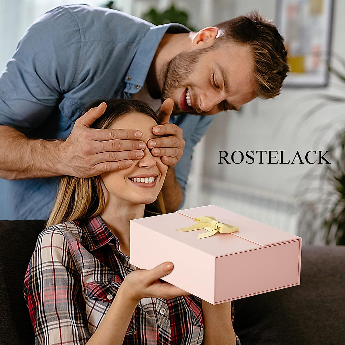 Black Gift Box With Lid 13" X 9" X 4", Deluxe Gift Box With Ribbon Greeting Card and Magnet Closure, Suitable for Wedding, Mother'S Day, Bridesmaid Gift, Graduation, Christmas, Holiday, Birthday, Etc.Black