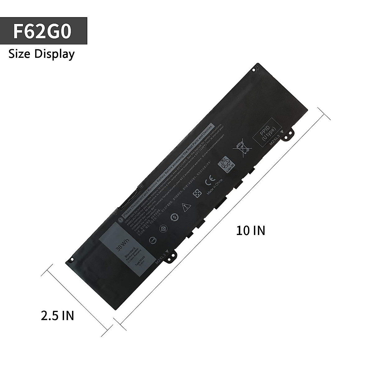 SWEALEER F62G0 Laptop Battery Replacement for Dell Inspiron 13 5370 7000 7370 7373 7380 7386 P83G P83G001 P83G002 P87G P87G001 Vostro 13 5370 D1525S D1505G R1605S D2505G Series F62GO RPJC3 39DY5