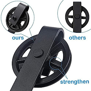 ZEKOO 7.5 FT Barn Door Hardware Kit,Sliding Door Hardware for Single Barn Door, Heavy Duty Black Steel Big Black Wheel Hanger,Heavy Duty,Slide Smoothly Quietly,Easy Install