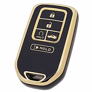 Horande SoftTPU Protector Key Fob Cover Case fit for Honda Accord Civic CR-V CRV Pilot EX EX-L Touring Premium 2019 Insight Keyless Entry Key Fob (Black)