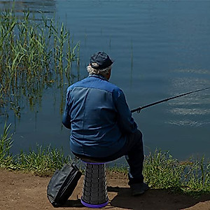 AVAMA Collapsible Seat Stool, Portable & Folding Stool for Adults (Black)