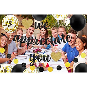 We Appreciate You Banner Thank You Appreciation Theme Party Decoration for Employee Doctor Nurse Parents Teacher Coworker Staff Hanging Garland Kit Balloons Bunting Office Supplies Photobooth Backdrop
