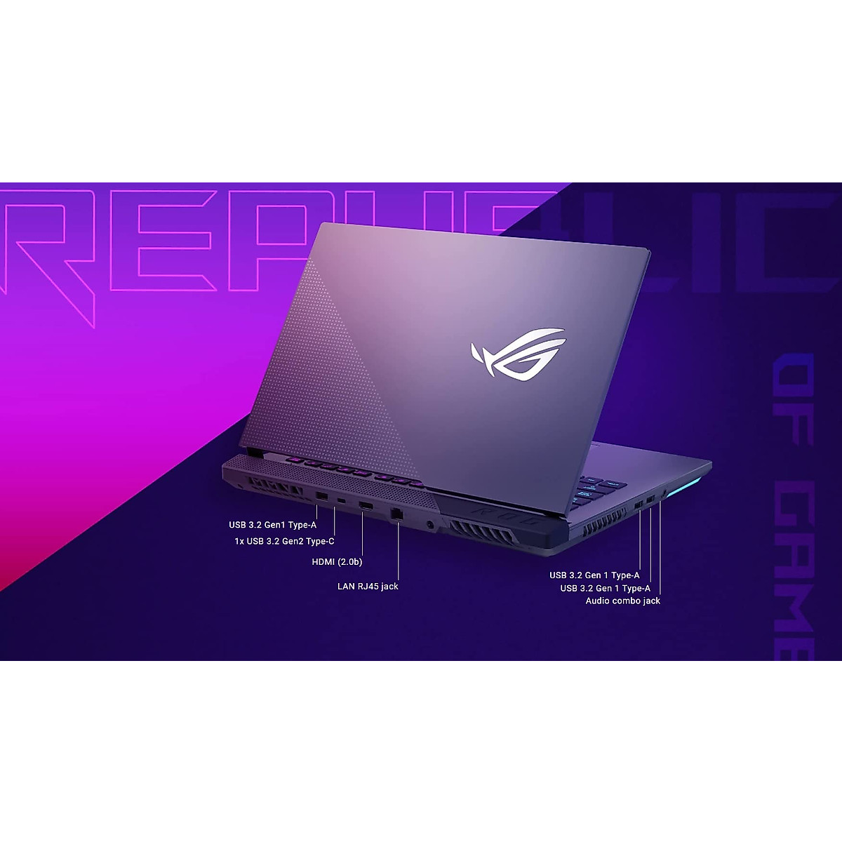 ASUS 2023 New ROG Strix Flagship G15 Gaming Laptop: 15.6" FHD 144Hz IPS Display, AMD Gaming 8-Core Ryzen 7-4800HX, 32GB DDR5, 1TB SSD, 6GB GeForce RTX 3060, WiFi-6, Backlit-KYB, USB-C, Win11H, T.F