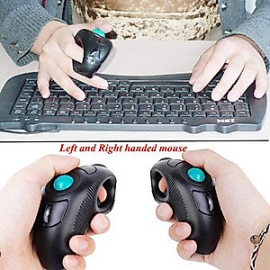 EIGIIS 2.4G Ergonomic Trackball Handheld Finger USB Mouse Wireless Optical Travel DPI Mice for PC Laptop Mac Left and Right Handed