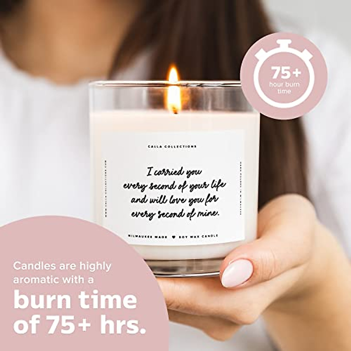 Miscarriage Sympathy & Infant Baby Loss Candle, Premium 75 Hour Burn Time, Lavender Scented Soy Reduces Anxiety & Stress, Gift for Grieving and Bereaved Mother for Remembrance, Poured in The USA
