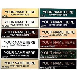 Lasercrafting Office Desk Name Plate or Door Sign 2x8 - Laser Engraved Signage from UV rated material. Color and font options to suit your style.