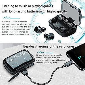 ＷＭＷＹＭＸ Wireless Earbuds Hi-Fi Stereo Deep Bass Bluetooth Fast Charging in-Ear Headphones Touch Control Headphones for Sports Office Cordless Earphones for iPhone/Android