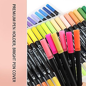 Watercolour Brush Pen Set, Professional Soft Dual Tip Paint Marker Set for Adult Coloring Books Drawing Calligraphy