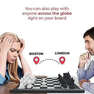 Square Off Pro Electronic Chess Board for Adults & Kids | AI-Powered & Digital | Play Against AI or Friends | Portable & Rollable Computer Chess Board | World's Smartest Electronic Chess Board
