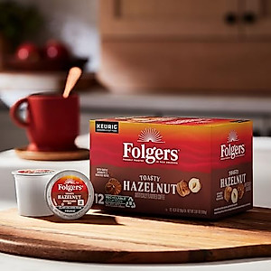 Folgers Toasty Hazelnut Flavored Coffee, 12 Keurig K-Cup Pods