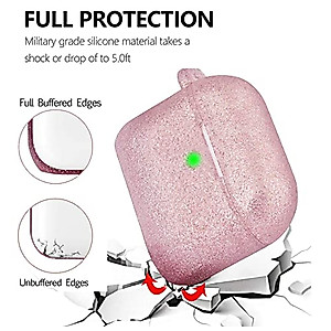 Case for Airpods 3rd Generation (2021), Filoto Apple Airpod 3 Case Cover for Women Girls, Silicone Case for Air Pod 3 Charging Case with Disco Ball Keychain Accessories (Rose Gold)