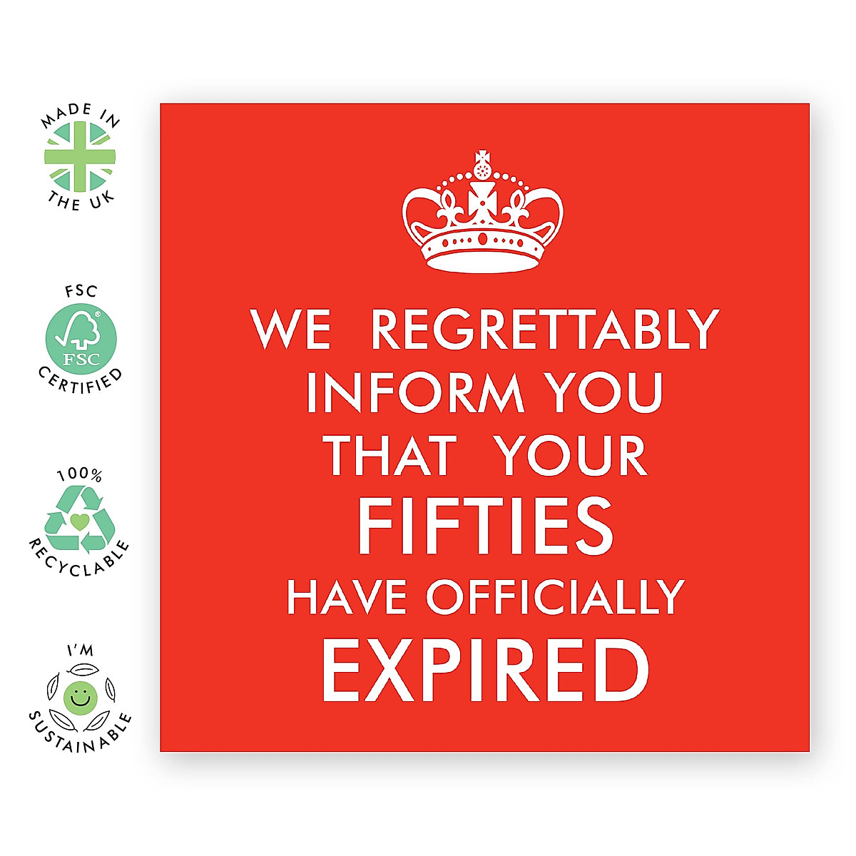 CENTRAL 23 Happy 60th Birthday Card - 'Fifties Have Expired' - Funny Birthday Cards for Women Men Age 60 - Dad Mom Him Her - 60 Year Old - Comes With Fun Stickers