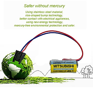 (10 Pack) 1700mAh MR-BAT ER17330V/A6BAT PLC Battery Size 2/3A 3.6V Li-ion Battery w/Plug