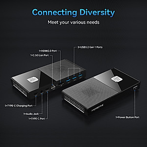 MOREFINE M6 Mini PC, Intel 11th Gen N6000 (up to 3.3GHz) Mini Desktop Computers Windows 11 Pro, 8GB LPDDR4 RAM/256G M.2 NVME SSD, Gaming PC Support WiFi6/ AX201/BT5.2/2.5G Network Port