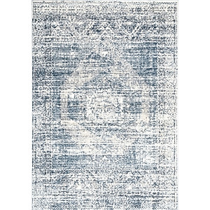 nuLOOM Jayla Barbed Iris Medallion Area Rug, 9x12, Blue