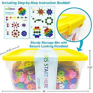 Brain Flakes 2500 Piece Build 'n' Build Kit - A Creative and Educational Alternative to Building Blocks - Wheel Pieces and Special Parts Included - A Great Stem Toy for Both Boys and Girls