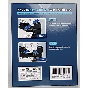 KNODEL Car Trash Can, Waterproof Garbage Can/Bag with Lid, 600D Leak-Proof Trash Bin, Car Trash Hanging (Medium, Black)