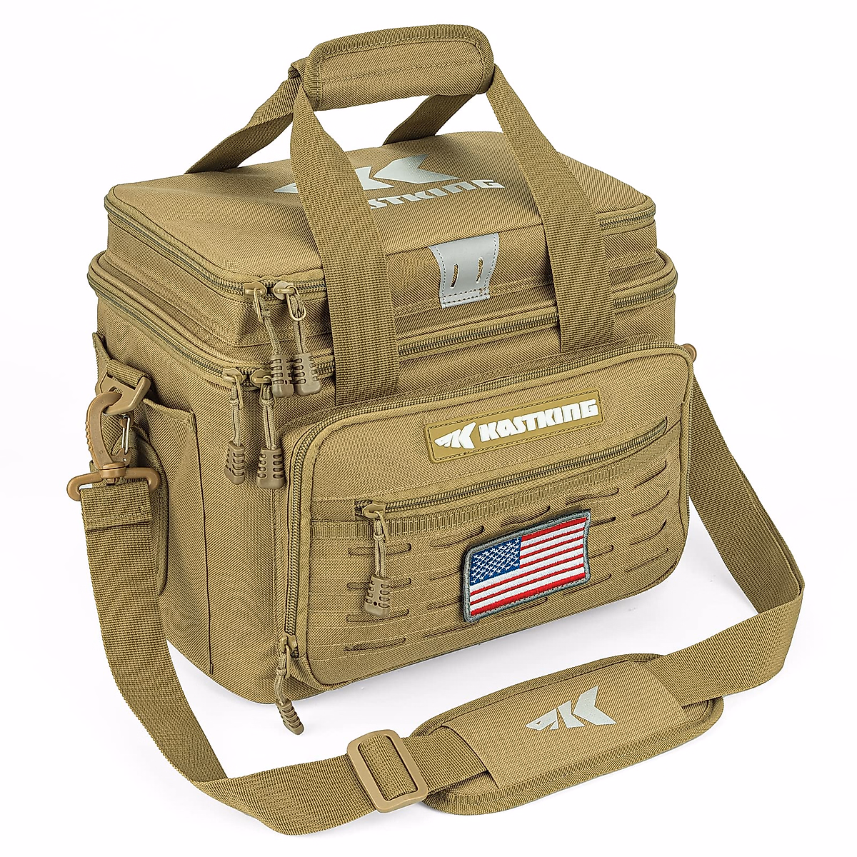 KastKing Karryall Fishing Tackle Bags for Saltwater or Freshwater Fishing - Water Resistant Material - Fishing Gear Storage - Medium Khaki