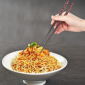 Top Grade Japanese Natural Wood Chopsticks, 1 Pair with Case, Reusable Classic Style, Value Gift Set(Blue)