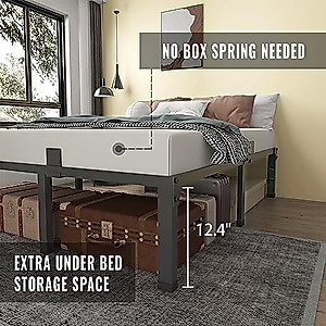 MAF 14 Inch Metal Platform Full Size Bed Frames, Heavy Duty Black Bed Frame with Steel Slats Support, No Box Spring Needed, Noise Free, Easy Assembly