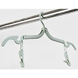 Home-X Folding Hangers with Clips, Space-Saving Hangers for Clothes, Compact Closet Organizer Accessories, Travel Clothes Hangers, Set of 2, 8" L x 4" W x ½” H, Gray