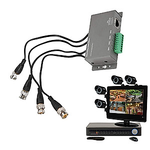 Simlug 4CH Passive Video Balun, Passive Video Balun Transceiver, NTSC,PAL,and SECAM Video Formats 60dB Crosstalk and Noise Immunity, for HD CCTV Office