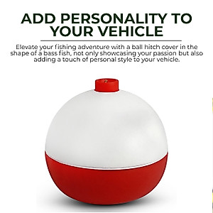 Rivers Edge Products Trailer Ball Cover, 1 7/8 to 2-Inch Trailer Hitch Ball Cover, Fishing Tow Ball Protector, Funny Towing, Trailer, Truck, or RV Accessories, Bobber