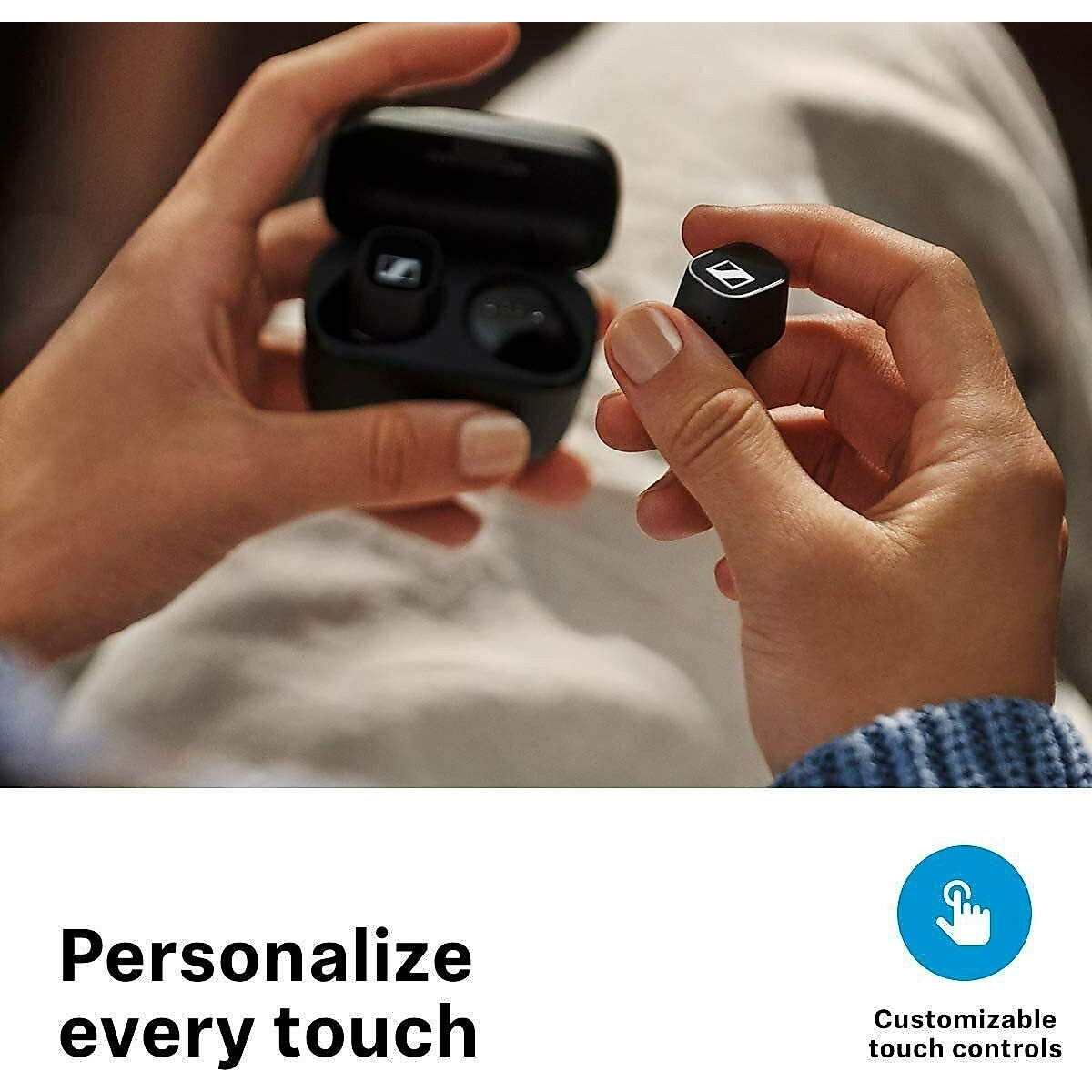 Sennheiser Consumer Audio Sennheiser CX 400BT True Wireless Earbuds - Bluetooth In-Ear Headphones for Music and Calls - with Noise Cancellation and Customizable Touch Controls, Black