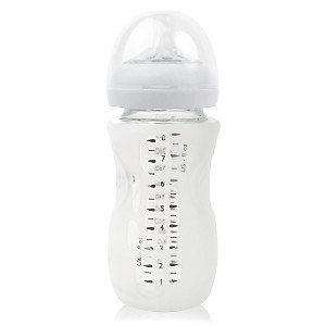 Olababy Silicone Sleeve for Avent Natural Glass Baby Bottles (8 oz, Translucent)