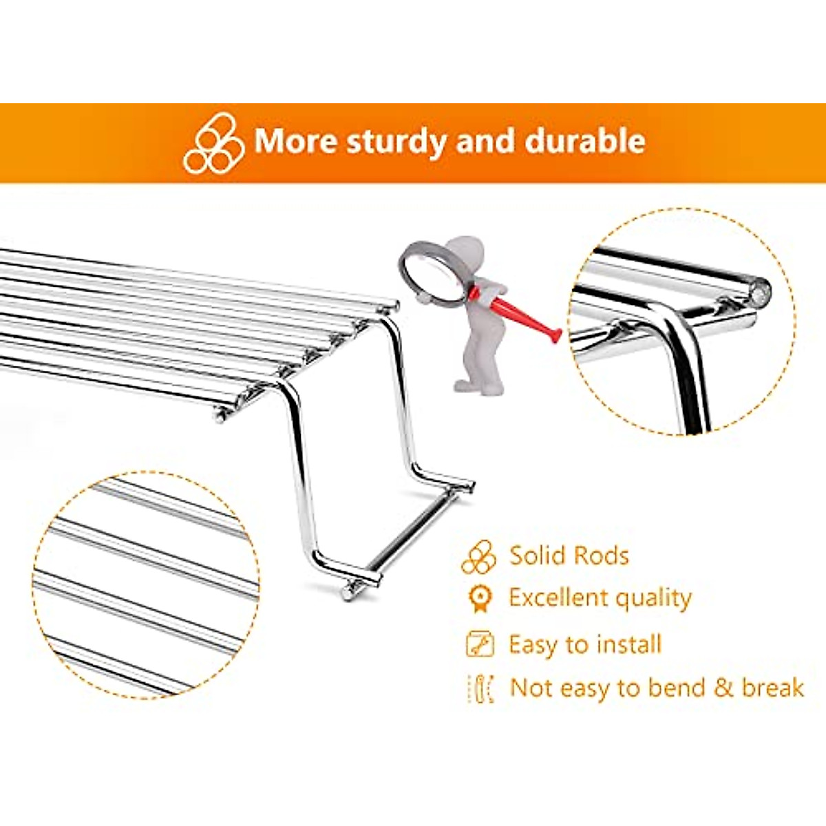 Hisencn 69866 Grill Warming Rack, 7637 Grill Cooking Grate Griddle Replacement Part Weber Spirit I & II 200 Series, Spirit E210, Spirit S210, Spirit E220, Spirit S220 with Front Control