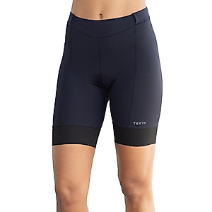 Terry Bike Shorts Women Padded, Bella Prima Cycling Shorts 8.5" Black Cycling Shorts for Women with Padding Silicone Leg - Blackout, Large