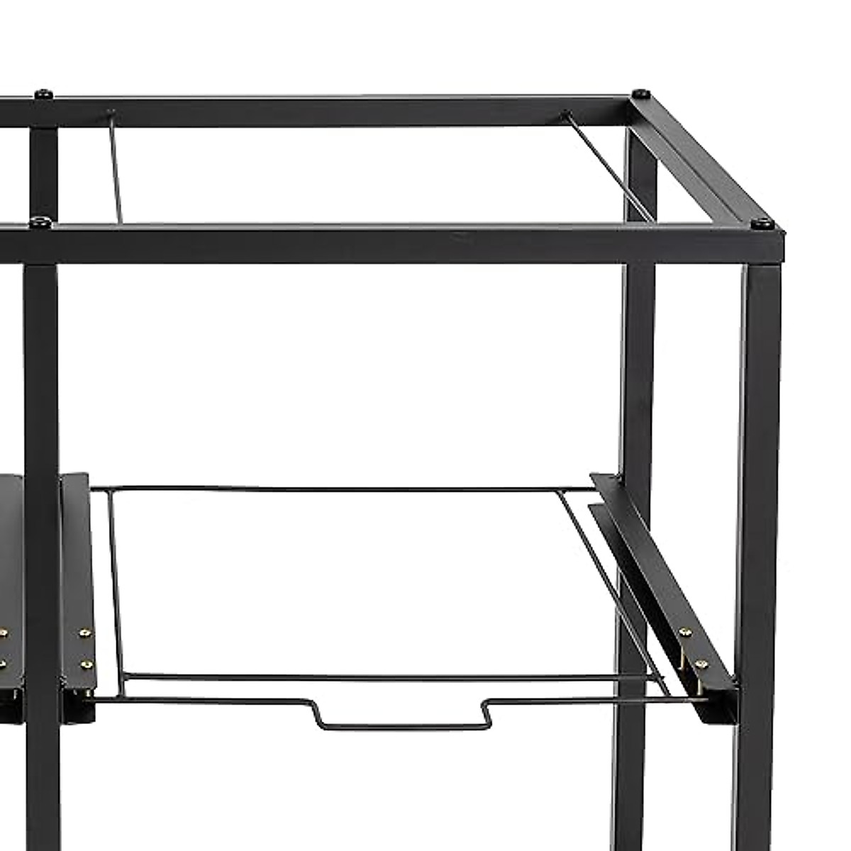 2 Tiers 4 Compartments Rolling File Carts with Wheels, Heavy Duty Rolling Pull-Out File Folder Rack Drawer File Cabinet for Home Office, Hanging Files for Letter Size