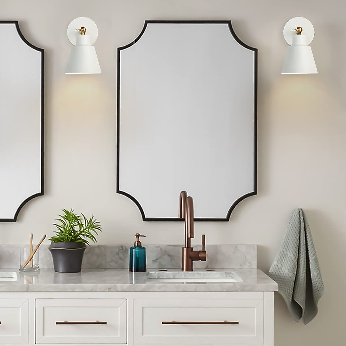 ClanKin White Wall Sconces Lighting Fixture, Nordic Wooden Bedside Wall lamp with On-Off Switch for Industrial Bedroom, Bathroom Sink Lighting for Hallway Living Room(1Pack with On-Off Swtich)