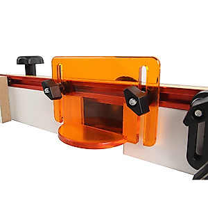 O'SKOOL 24 Inches Long Router Table Fence System with Feather Board, Bit Guard, Adjustable Stop and Dust Port